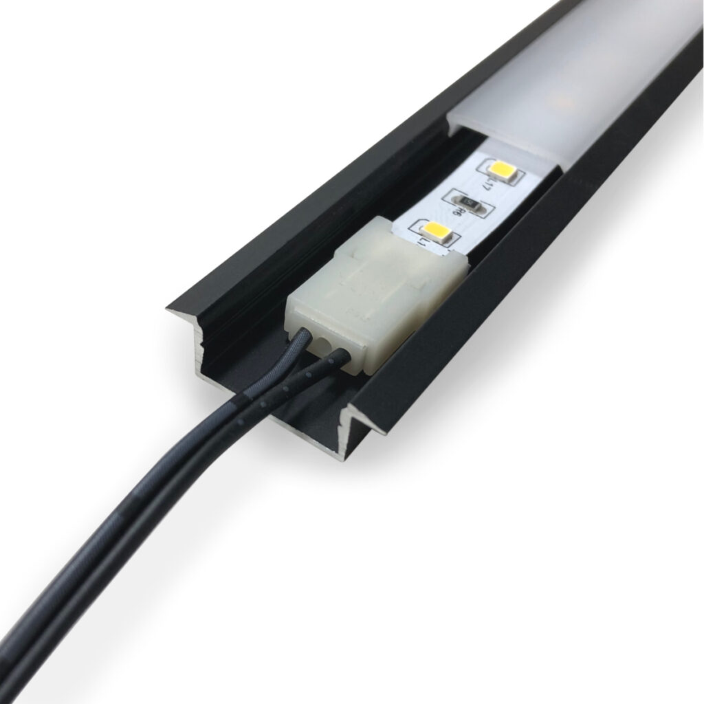 Perfil LED de embutir aluminio negro anodizado. 3 metros (7438530 ...